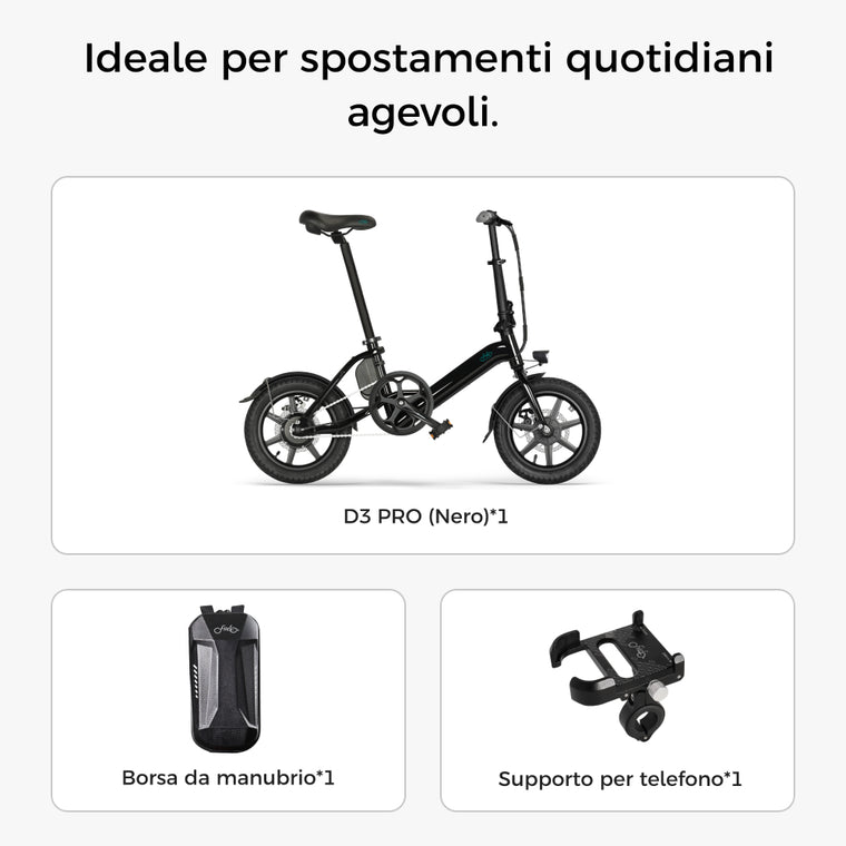 Fiido D3 Pro – Mini bici elettrica pieghevole